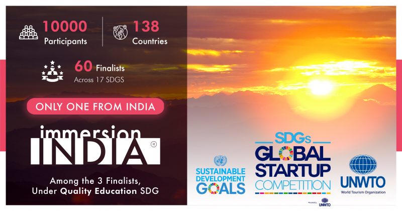 Winner: UNWTO SDGs Global Startup Competition | ImmersionIndia | Let ...